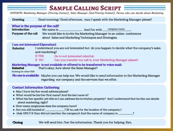 Sample Cold Calling Scripts | Callbox Lead Generation Services